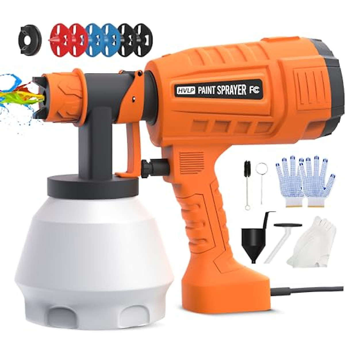 Paint Sprayer, Paint Spray Gun with 6 Nozzles, Spray Paint, 700W Electric Paint Spray Gun, for Home Interior and Exterior/Painting Project/Wall/Fence/Home/Cabinet