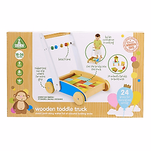 Early Learning Centre Wooden Toddle Truck, Hand Eye Coordination, Physical Development, Instills Confidence, Kids Toys for Ages 18 Month, Amazon Exclusive