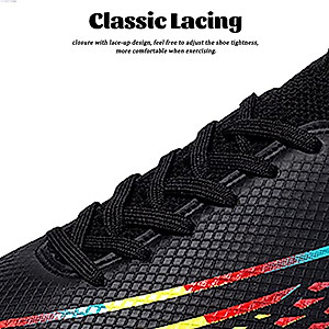 AOSENSS Big Kids Football Cleats High Top Soccer Shoes Wear-Resistant Durable Firm Ground Girls Boys Futsal Sports Shoes Black