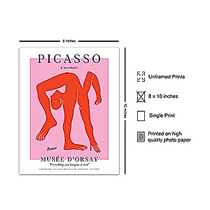 Pablo Picasso Wall Art - Pablo Picasso Poster - Pablo Picasso Prints - Gallery Wall Art - Museum Poster - Mid-Century Modern Decor - Abstract Art - Minimalist Wall Decor - Art Gifts for Women - 8x10