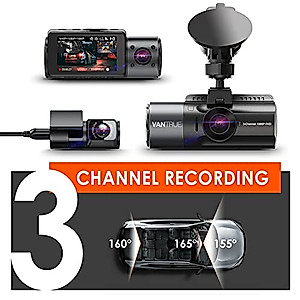Vantrue N4 3 Channel 4K Dash Cam, 4K+1080P Front and Rear, 1440P+1440P Front and Inside, 1440P+1440P+1080P Three Way Triple Car Camera, IR Night Vision, 24hr Parking Mode, Capacitor, Support 256GB Max