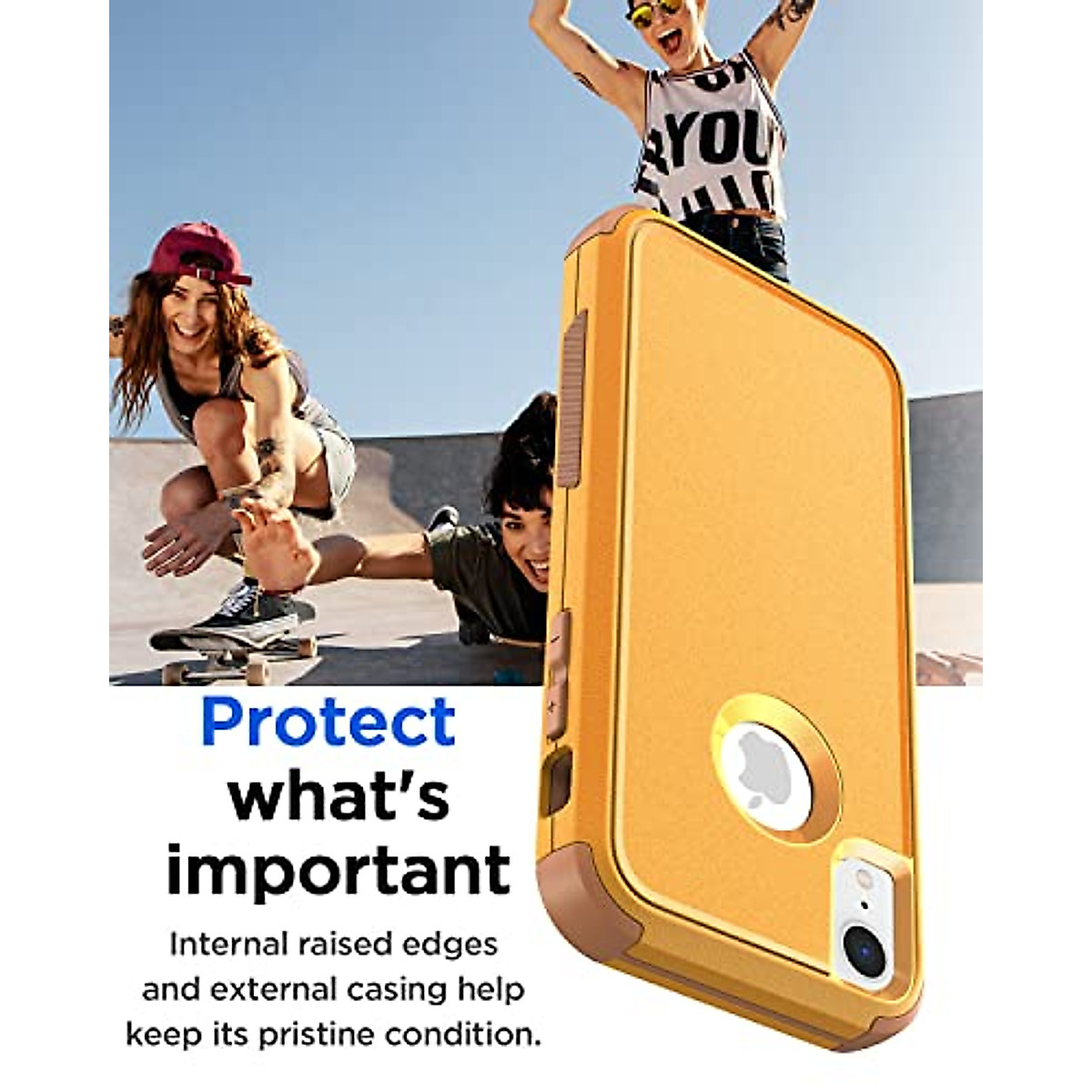 AICase Rugged Case for iPhone XR,Heavy Duty 3-Layer Pocket-Friendly Durable Military Grade Protection Shockproof/Drop Proof Protective Cover for iPhone XR 6.1”_7 Yellow