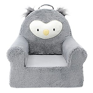 Soft Landing Grey Sweet Seats | Premium Character Chair with Carrying Handle & Side Pockets Owl