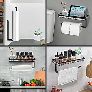 LKKL Paper Towel Holder Countertop, One Hand Tear Kitchen Paper Towel Holder Stand with Sturdy Weighted Base, Standing Paper Towel Roll Holder for Kitchen Bathroom Laundry, Stainless Steel Nickel