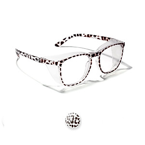 LianSan Oversize Anti-Fog Safety Glasses for Nurses, Z87.1 Certified Goggles for Women, Square UV Protection Tortoise