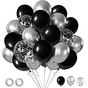 Black Balloon Garland Kit,106 pcs Black Balloons Different Sizes Pack 18/12/10/5inch Black Latex Party Balloons for Birthday,Graduation,Baby Shower,Wedding,Holiday Balloon Decoration
