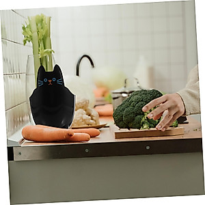 PRETYZOOM Cartoon Cat Shaped Tabletop Trash Can Decorative Pen Holder Storage Bucket Desk Bathroom