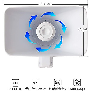 Jokpenes 30W Alarm Siren ,Dual Tone Outdoor Self Contained Electric Security Ring Siren with Bracket，6-12V DC 1.1Ah 130db 8 X 5.5 X 9 Inch for Car Home Doorbell Security Protection System,(Black)