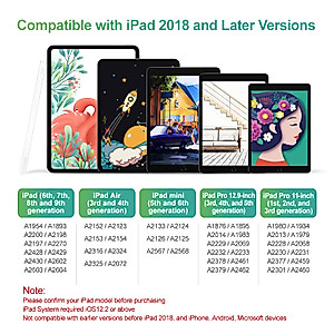 Stylus Pen for iPad with LED Power Display, Capacitive Stylus MKQ Active Pencil with Palm Rejection, Tilt Sensitivity, Magnetic Function, Compatible with iPad 2018 and Later Versions