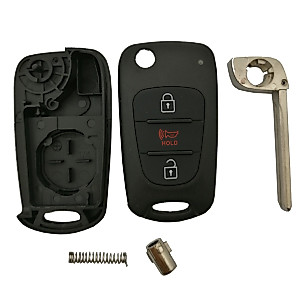 Arruweer Flip Replacement Remote Car Key Fob Cover Case Shell Fit for Kia Soul Rio Sportage with Keychain (1)