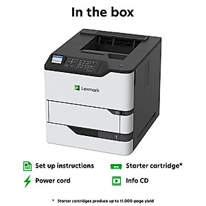 Lexmark MS820 MS821dn Laser Printer - Monochrome - 1200 x 1200 dpi Print - Plain Paper Print - Desktop - 55 ppm Mono Print - A6, Oficio, Envelope No. 7 3/4, Envelope No. 9, B5 (JIS), A4, Legal, A5, Le