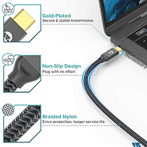 Warrky USB C to DisplayPort Cable (4K60Hz, 2K165Hz) + USB C to HDMI Cable (4K30Hz) Bundle