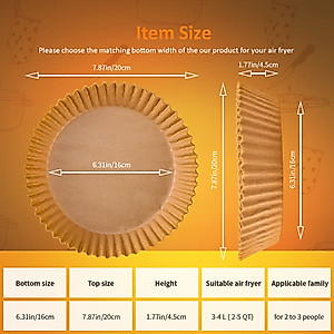 128 PCS Air Fryer Disposable Paper Liner, 6.3 IN’ Non Stick Baking and Parchment Paper Sheets, Water-proof, Oil-proof, Food Grade Baking Paper, Round Baking Paper Liners for Baking Roasting Microwave