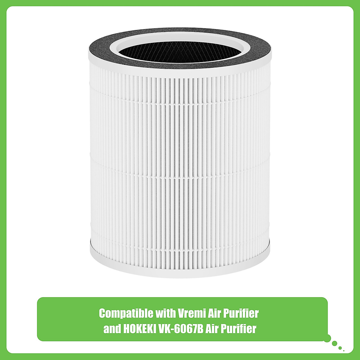 Hichoryer VK-6067B H13 True HEPA Replacement Filter, Compatible with HOKEKI VK-6067B and Vremi Air Purifier, 3-in-1 H13 Grade True HEPA and Activated Carbon Filter, 2Pack