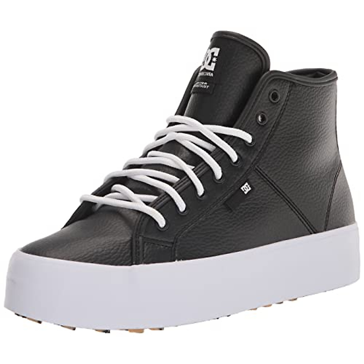 DC Women's Manual HI WNT Skate Shoe, Black/White, 8.5