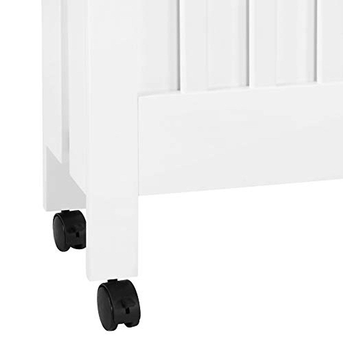 Babyletto Maki Full-Size 2-in-1 Portable Folding Crib with Toddler Bed Conversion Kit in White, Greenguard Gold Certified