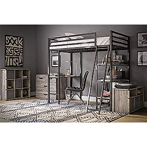 Little Seeds Nova 4 Drawer Storage Grey Dresser, Gray Oak