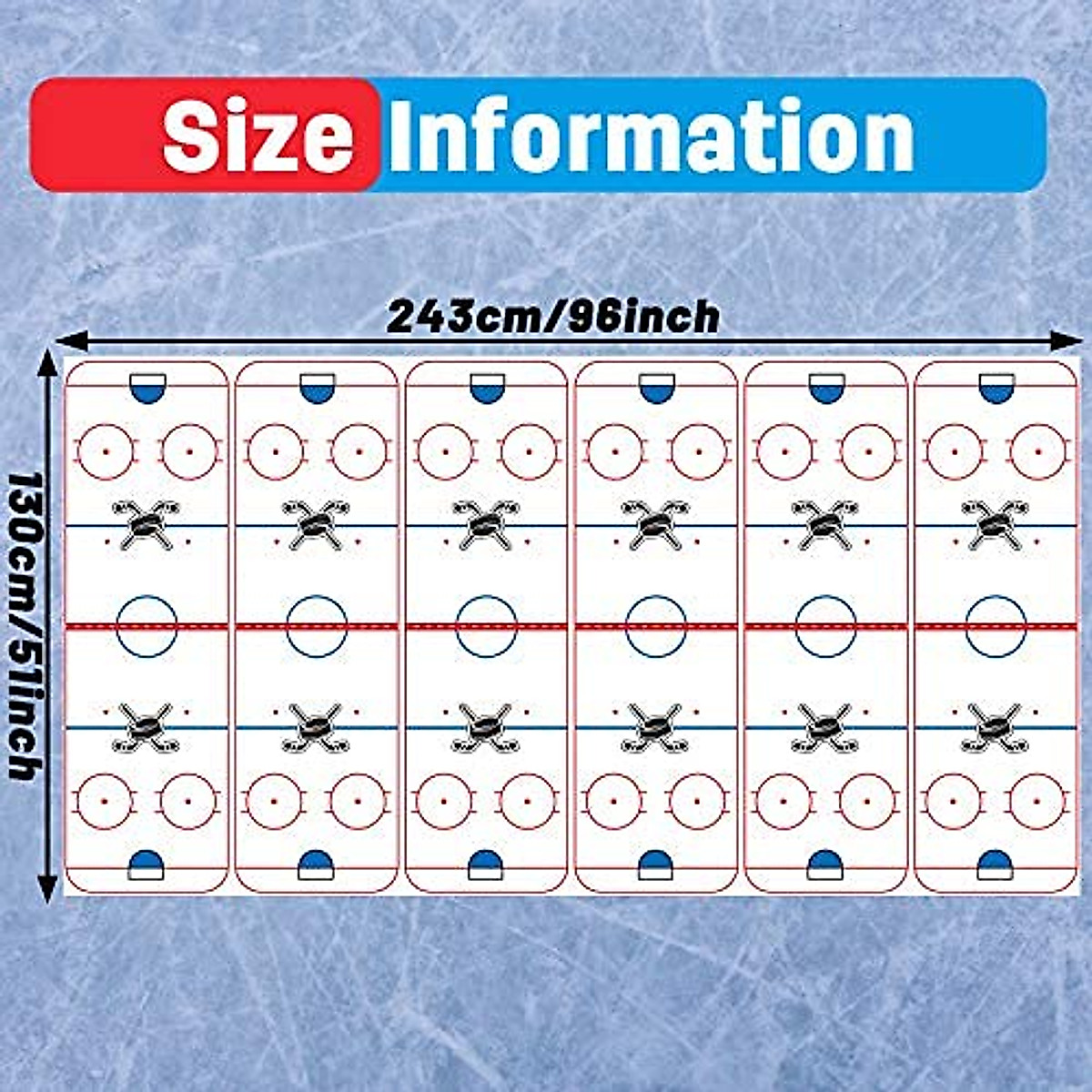 Boao Hockey Tablecloth Ice Hockey Field Table Cover Plastic Tablecloth Dining Room Kitchen Rectangular Table Cover for Patio Picnic Camping Spring Summer Sport Events 54 x 96 Inch, 100g, White(3 Pcs)