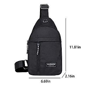 Crossbody Sling Bag, Waterproof Sling Backpack Bag with USB Charging Port, Small Sling Crossbody Chest Shoulder Bag #B