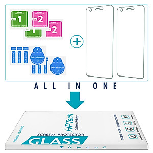 HPTech [2 Pack] Designed for Google (Pixel 3a XL) Tempered Glass Screen Protector, 0.33mm, 9H Hardness, Case Friendly