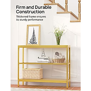 Evajoy Console Table, 35" Entryway Table with 3 Tiers, Foyer Tables, Open Glass Sofa Table for Living Room, Foyer, Entryway, Bedroom, Hallway