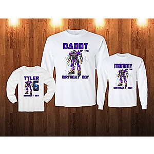 Robot Custom Shirt, Robot Birthday Shirt, Personalized Robot Shirt, Robot family shirts, Robot matching family Birthday Shirt, Birthday t-shirt for girls and boys