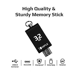 32GB USB Stick OTG to Micro USB 2 in 1 Pen Flash Drive Memory Stick 2.0 Compatible with Samsung Galaxy Tab S, S 8.4, S 10.5, S2 8.0, S2 9.7, A 7.0, A 8.0, A 9.7, A 10.1 | 32 GB Thumb Drive Dual Port