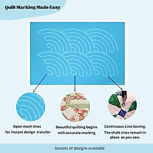 Full Line Stencil - Baptist Fan - Edge to Edge Stencil, Continuous Line Template for Free Motion Quilting, Domestic Machine, Hand Quilting, Long-Arm Quilting (30717)