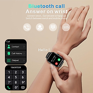 Yihou Fitness Tracker Heart Rate Blood Pressure Watch Blood Oxygen Monitor Pedometer Step Counter Activity Tracker Big Fitness Tracker for Women Men Smart Watch for Android Phones Compatible iPhone