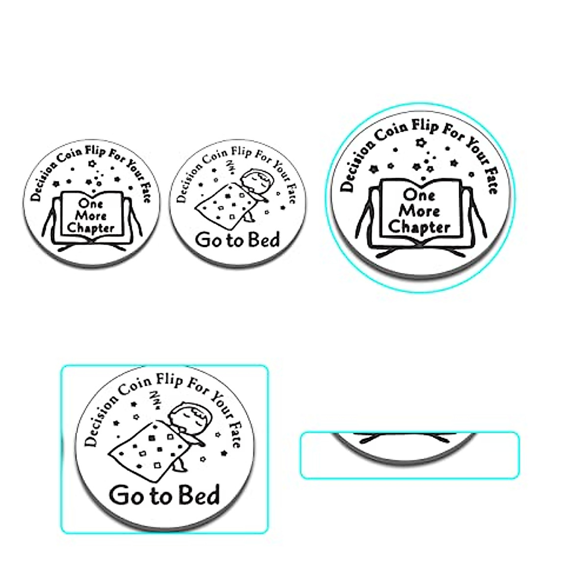 Funny Decision Destiny Flip Coin for Readers Chirsatams Stocking Stuffers for Booklovers Friend Girl Boy Decision Maker Coin for Reading Lover Valentines Birthday Gift for Women Men Writers Teachers