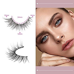 Fake Eyelashes Natural Short Cat Eye Lashes Clear Band Fluffy Wispy False Eyelashes 8 Pairs by Yawamica
