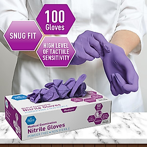 MedPride Powder-Free Nitrile Exam Gloves, Medium, Box/100