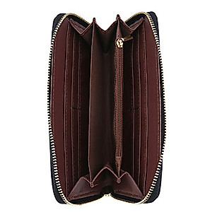 2pcs Set Classic Triple Zip Top Handle Small Satchel Bag with Zip Around Wallet (Mustard)