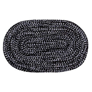 Better Trends Chenille Tweed Braid Collection is Durable and Stain Resistant Reversible Indoor Area Utility Rug 100% Polyester in Vibrant Colors, 22" x 40" Oval, Black & Gray