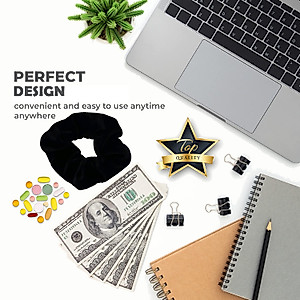 Zipper scrunchie Safe (3 Pack) for black Velvet Stasher scrunchies Compartment for Cash Cards Keys Valuables | Hair bun ties Secret Pocket ponytails women Diversion safes (Purple)