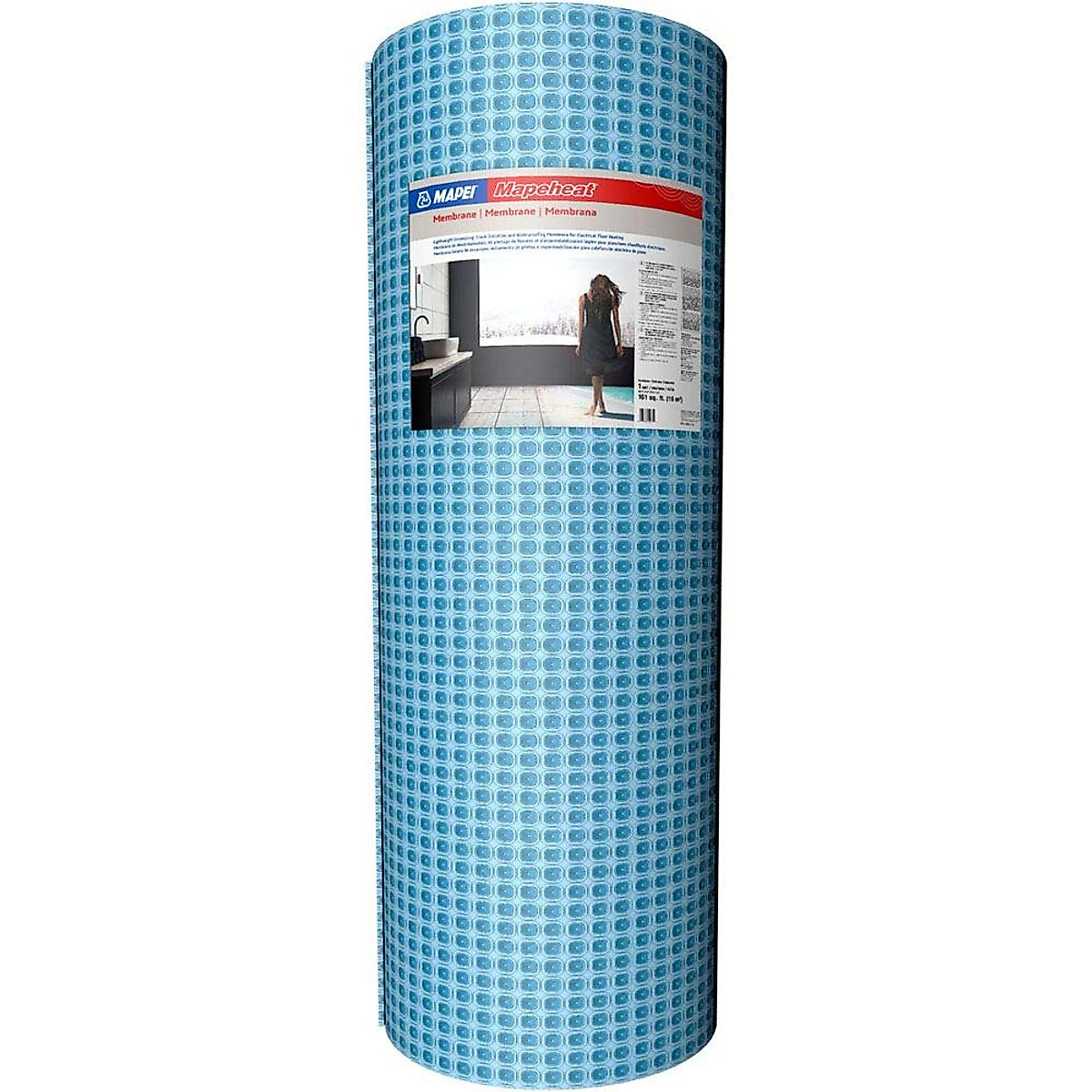 Mapei 2855915 Mapeheat 7/32 inch Thick Radiant Floor Heating Uncoupling Crack Isolation and Waterproofing Membrane Underlayment 161 Square Feet Roll