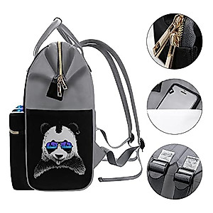 Fashion Panda Diaper Bag Backpack Large Capacity Mommy Bags Multifunction Nappy Bag Travel Back Pack Gray-Style