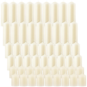MTLEE Set of 54 Ivory Dripless Pillar Candles Unscented Candles Bulk Smokeless Fireplace Candles Assorted Size for Home Wedding Birthday Dinner Holiday Party Decoration 2'' x 3'', 2'' x 4'', 2'' x 6''