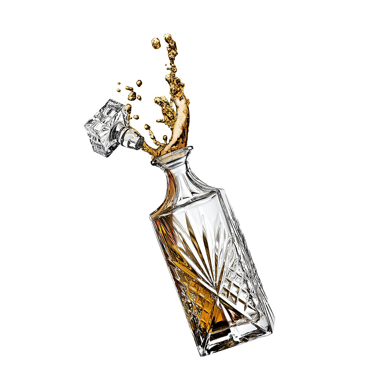 Whiskey Decanter for Scotch, Liquor, Vodka, Wine or Bourbon - Irish Cut 750ml