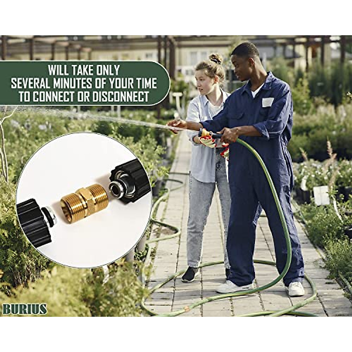 Pressure Washer Quick Connect Adapter - M22 Adapter Pressure Washer Hose Connector Kit - Brass Hose Quick Connect Set 4500 Psi Pressure Adapter - Hose Quick Connect Fittings for Pressure Washer