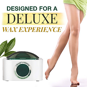 Clean + Easy Deluxe Warmer Only - Thermostatically Controlled Wax Heater with Unique Scraper Preventing Wax Drips for Hygienic Hair Removal Treatment, (120V)