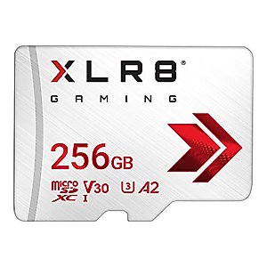 PNY XLR8 256GB Gaming Class 10 U3 V30 microSDXC Flash Memory Card - 100MB/s, Class 10, U3, V30, A2, 4K UHD, Full HD, UHS-I, Micro SD