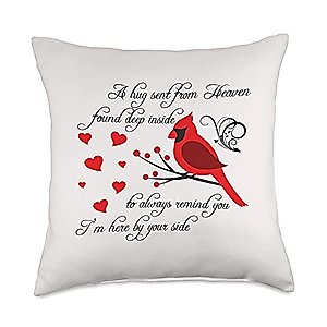 Hug Sent From Heaven Memorial Remembrance Hug Sent from Heaven Found Deep A Inside Memorial Cardinal Throw Pillow, 18x18, Multicolor