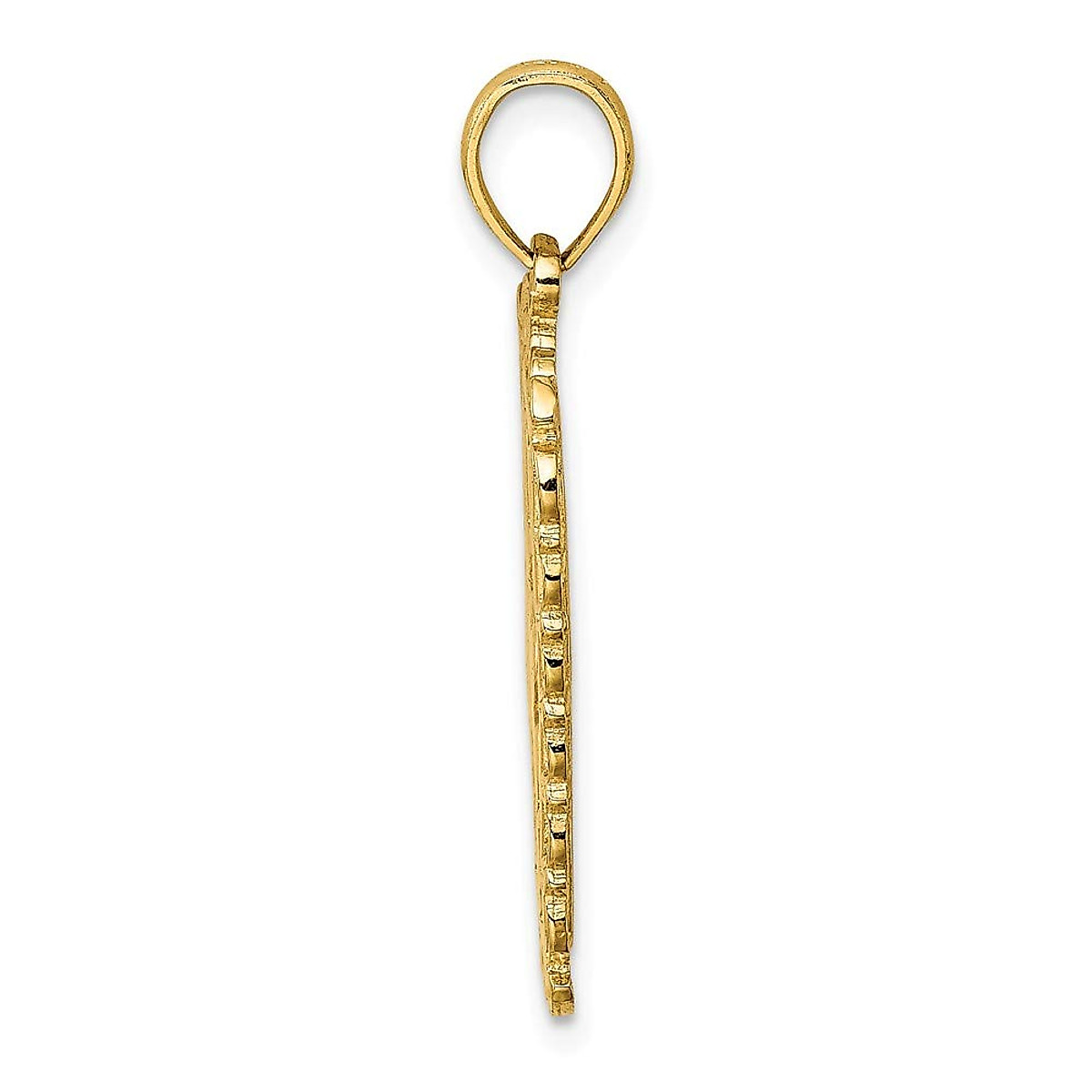 Solid 14k Yellow Gold Hearts Ace Playing Cards Charm Pendant - 28mm x 15mm