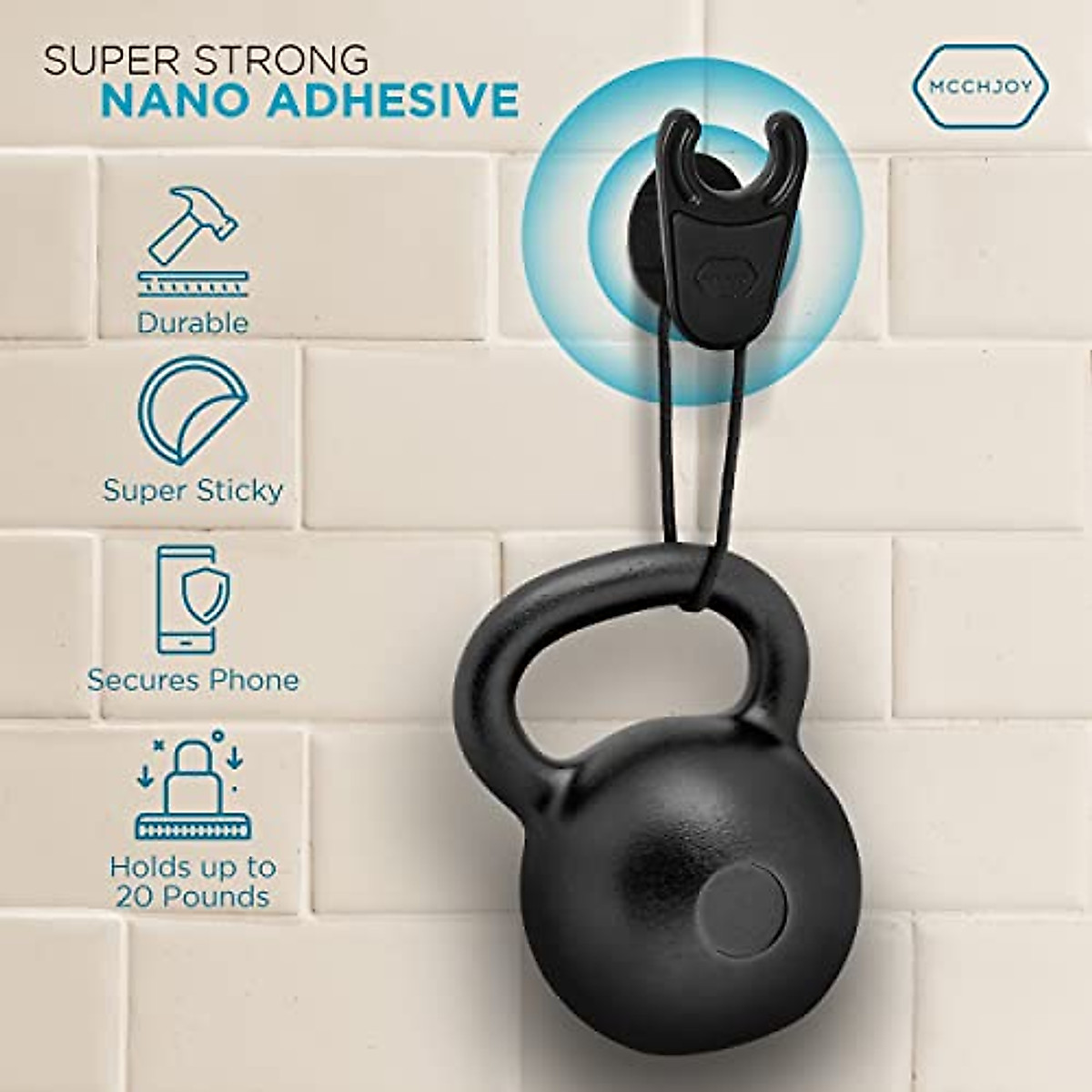 [2-Pack] Wall Mount for PopSockets, Socket Mount for Desk for Home, 2 Way 360 Degree Rotation, Super Strong Nano Adhesive, Compatible with All Sockets…