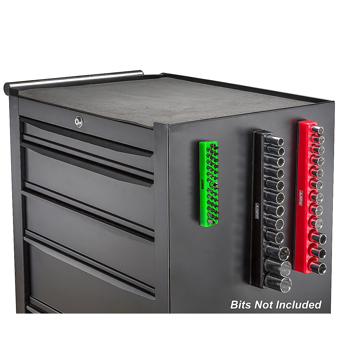 ARES 60013 - Green 37 Hole Hex Bit Organizer with Strong Magnetic Base - Keep Your Favorite Specialty, Drill, Tamper & Quick Change Bits Conveniently Organized and Accessible