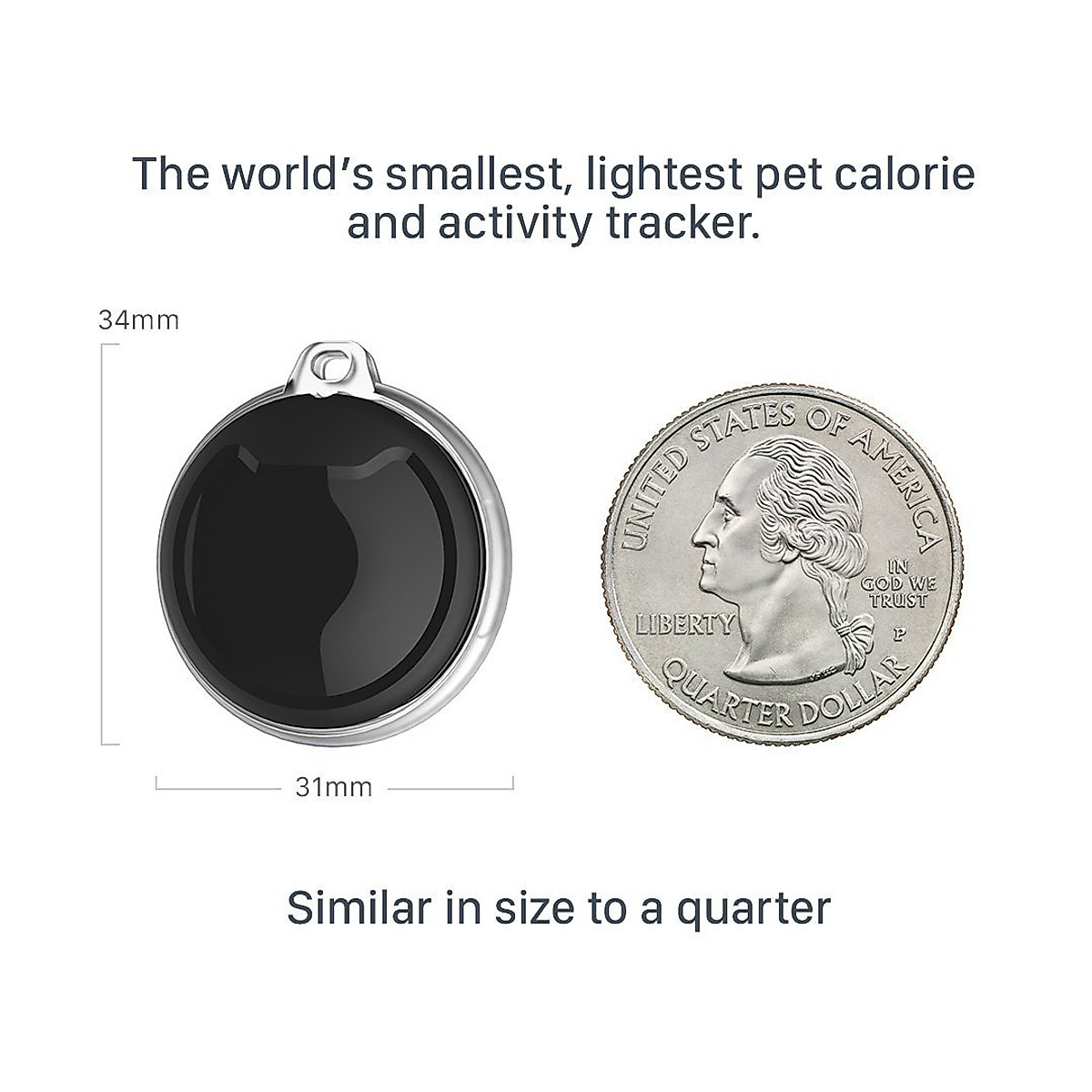 Poof Pea Pet Activity Tracker, Black