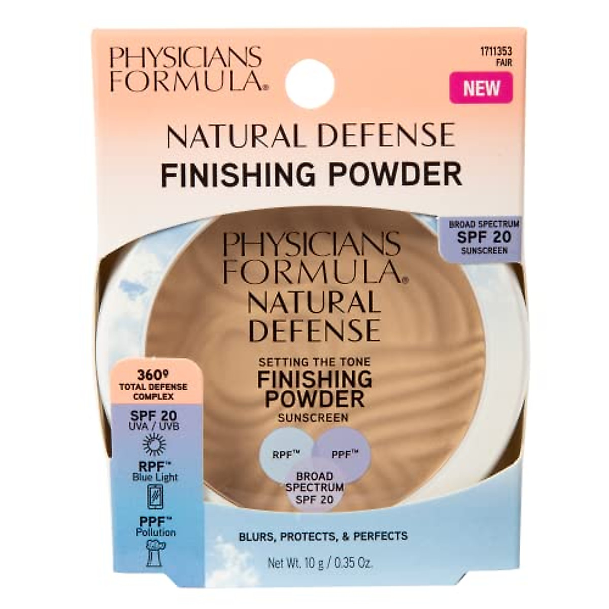 Physicians Formula Natural Defense Setting Powder, Face & Finishing Powder, SPF 20 Fair | Dermatologist Tested, Clinicially Tested