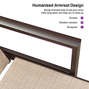 PURPLE LEAF Pool Lounge Chairs Set of 3 Aluminum Outdoor Lounge Chairs with Wheels and Armrests Adjustable Patio Lounge Chairs for Deck Outside Lawn Garden, Cream