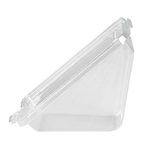 Restaurantware Tamper Tek 7.4 x 3.9 x 3.5 Inch Triangle Take Out Containers 100 Durable Sandwich To-Go Containers - Tamper-Evident Freezable Clear Plastic Sandwich Containers With Hinged Lids